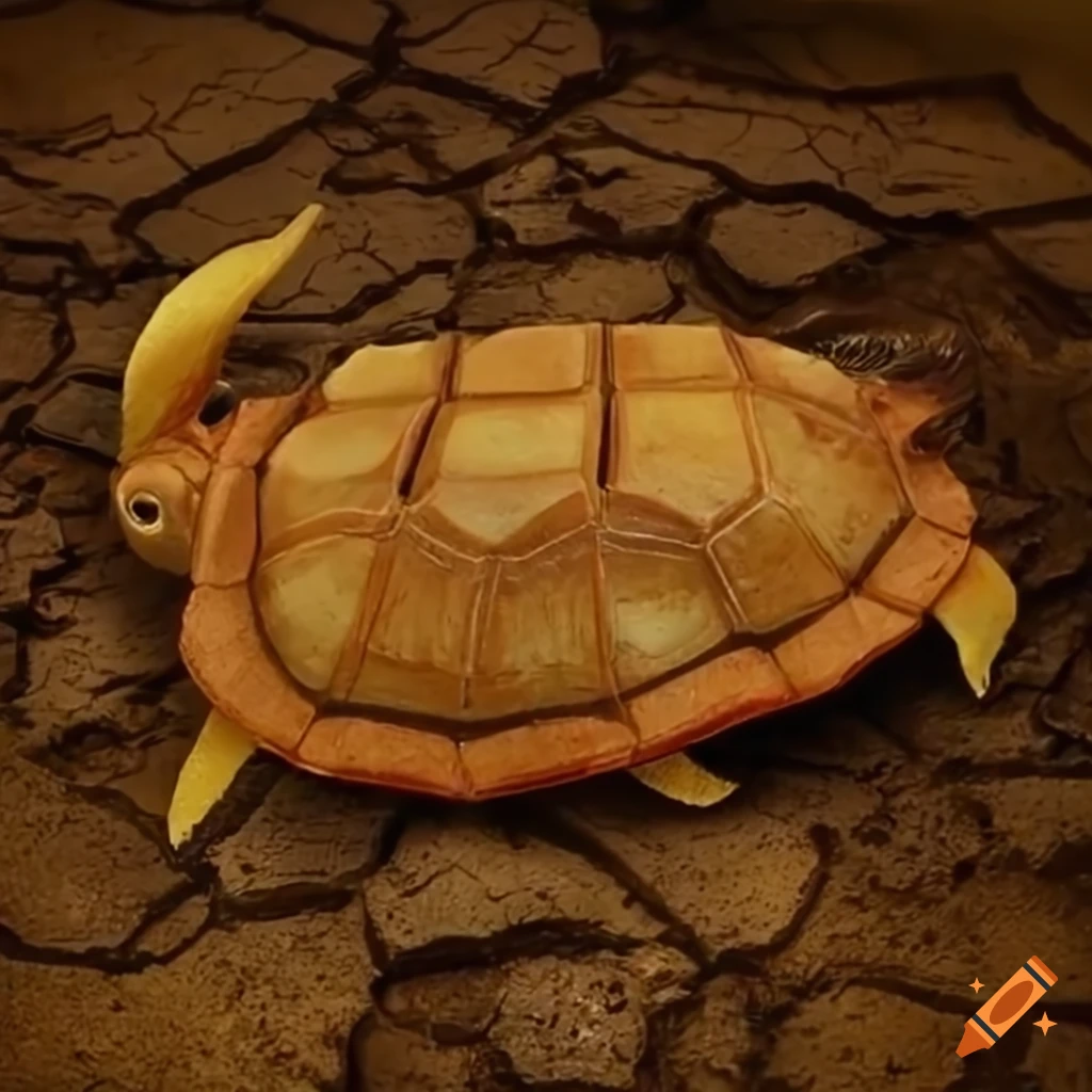 Make a turtle with a Spartan helmet that is on dry land as if there had ...