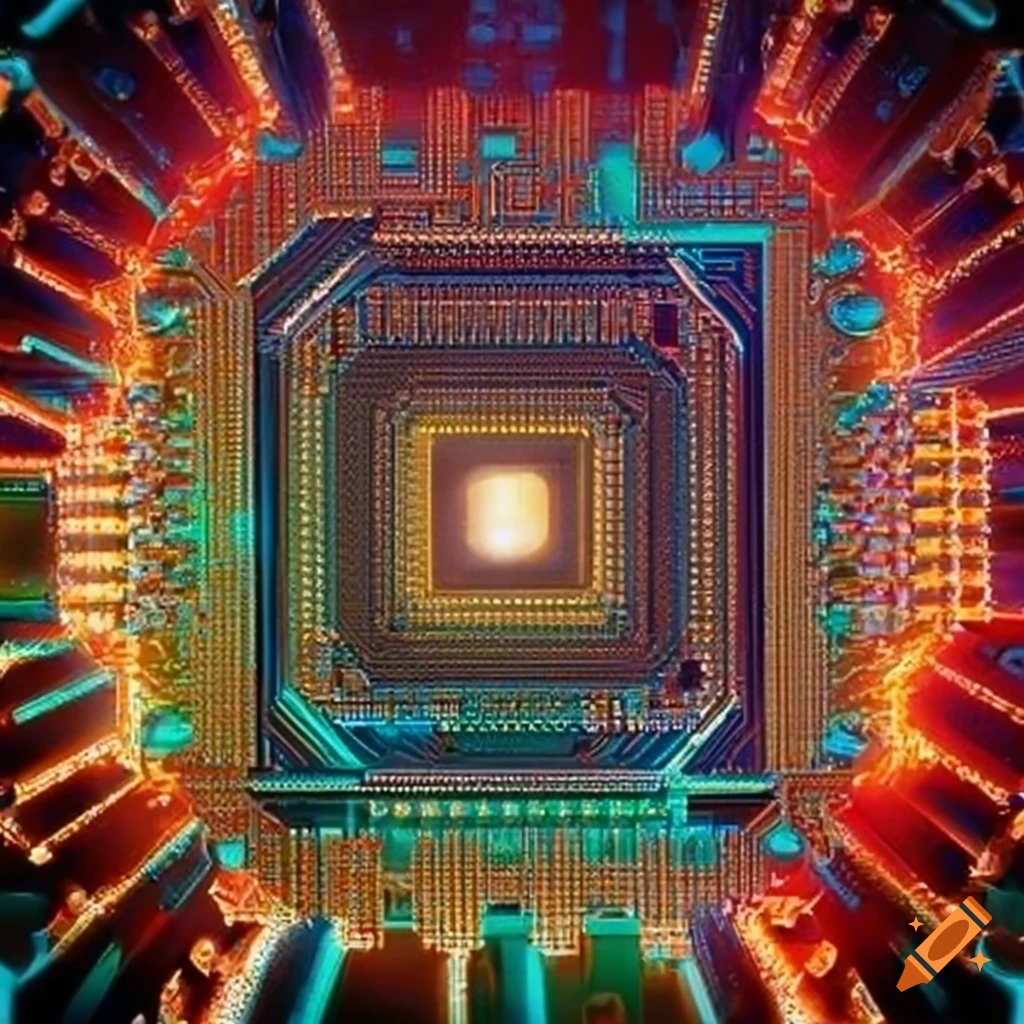 Macro photo of computer chip wafers emphasizing data analysis