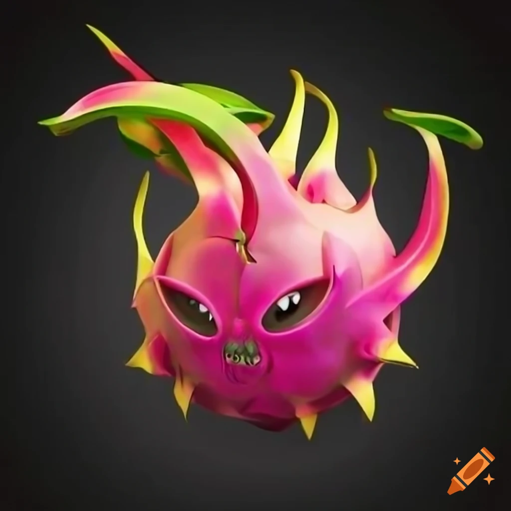 Pokemon shaped as a dragon fruit on Craiyon