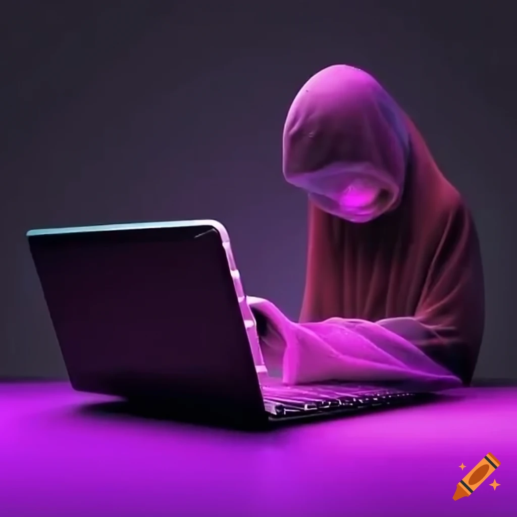 Programmer typing on a laptop keyboard on Craiyon