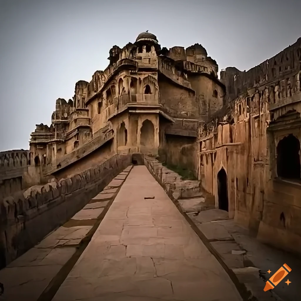Cut to Host standing outside the Bhangarh fort, surrounded by an eerie ...