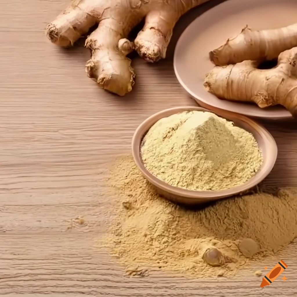 Ginger and ginger powder for cover with space for text full hd
