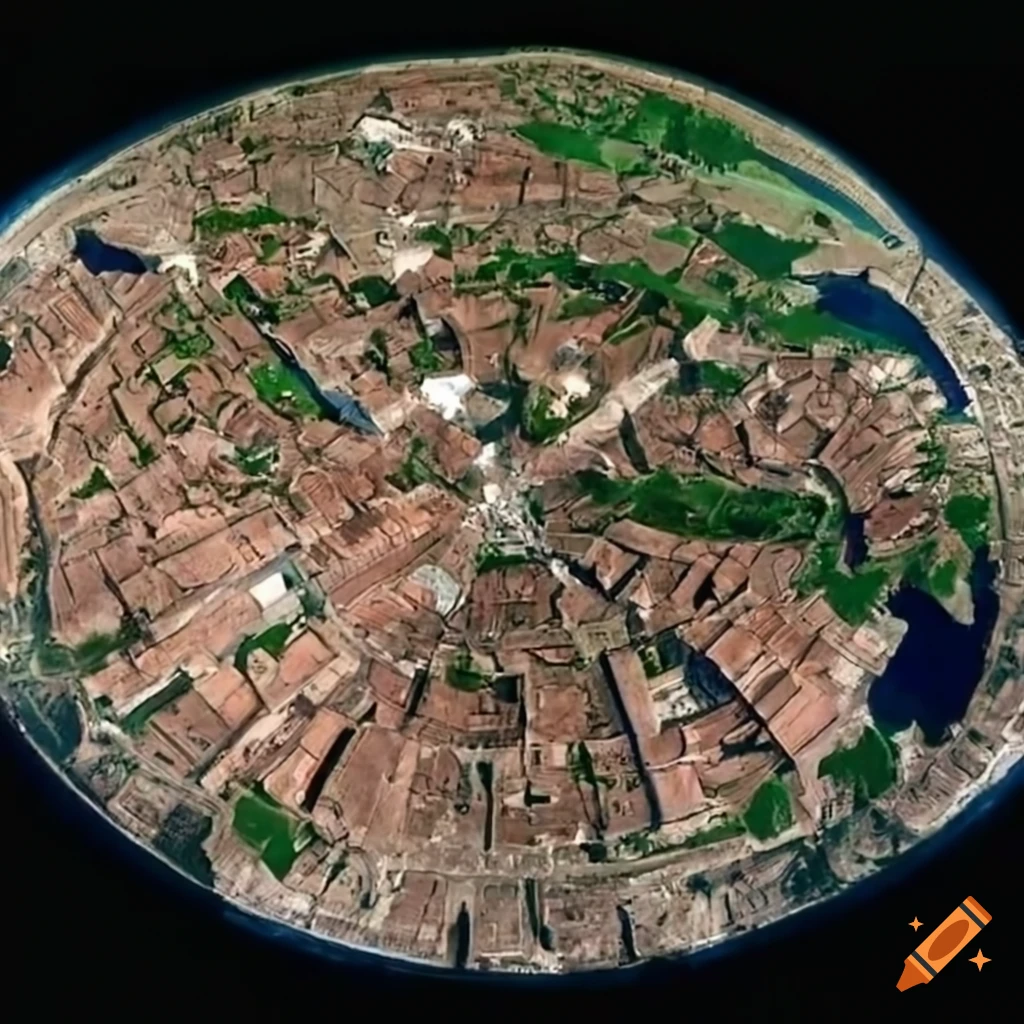 Satellite view of ancient rome