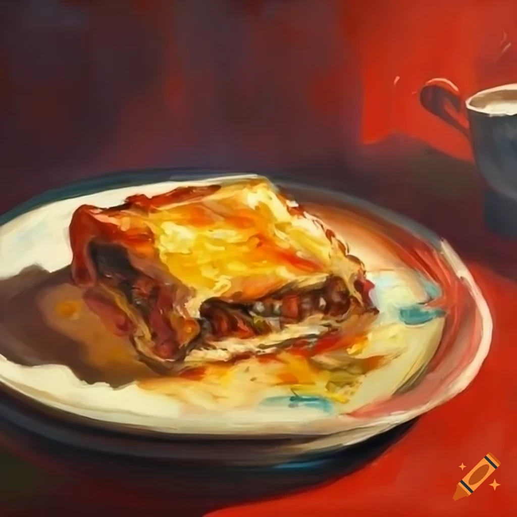 Moussaka, a painting on Craiyon