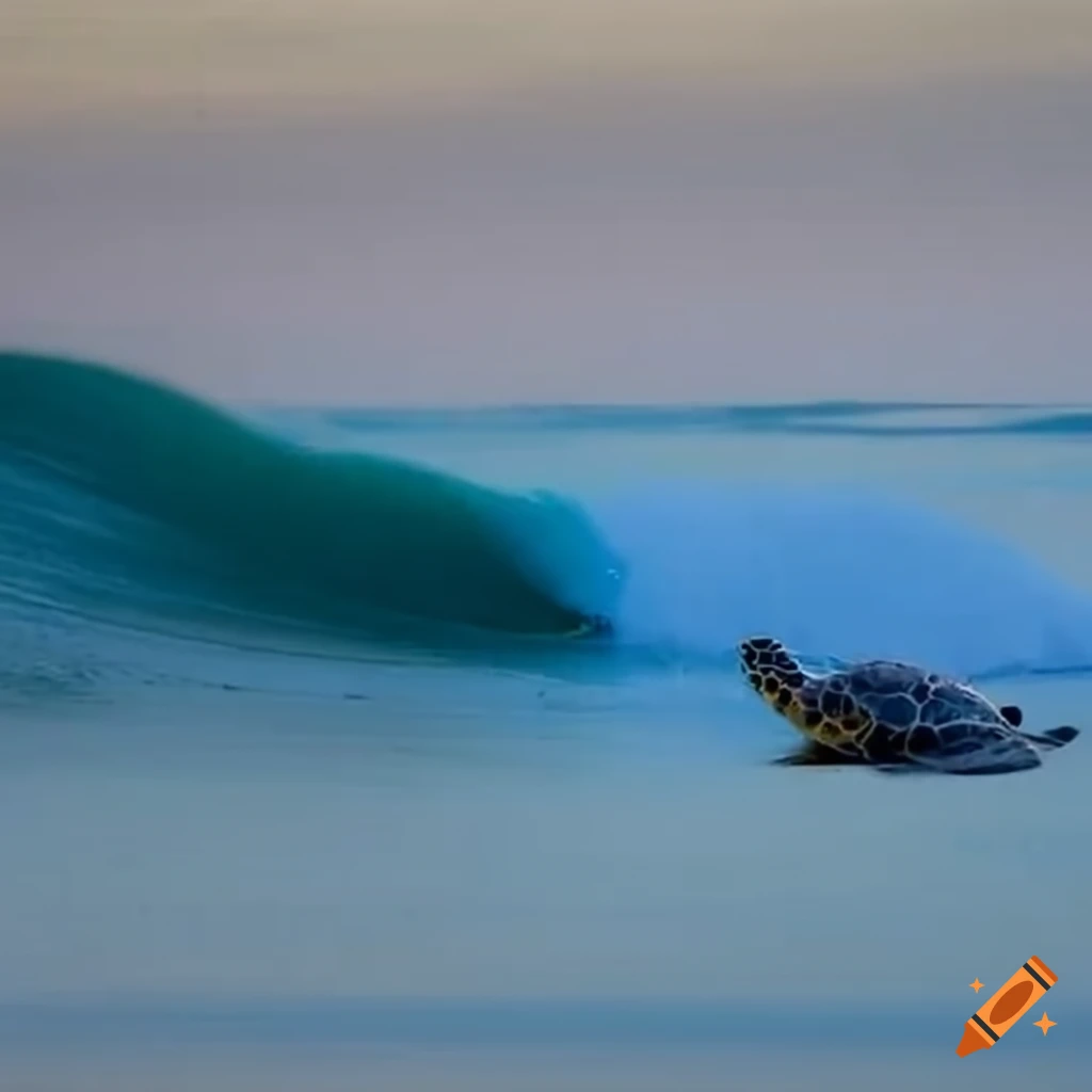Turtle surfing on Craiyon