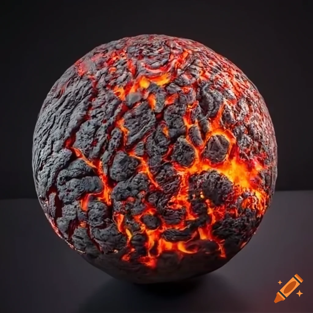 A sphere made of lava on Craiyon
