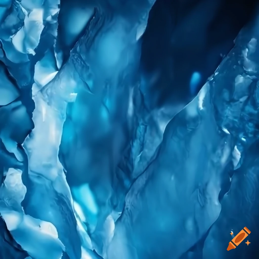 Texture blue glowing glacial ice