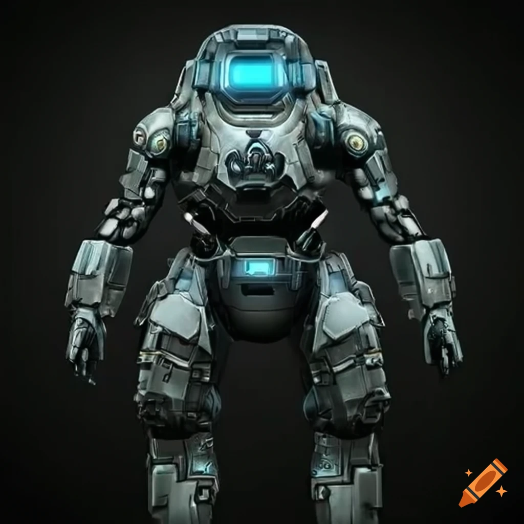 Futuristic veteran diver mech suit