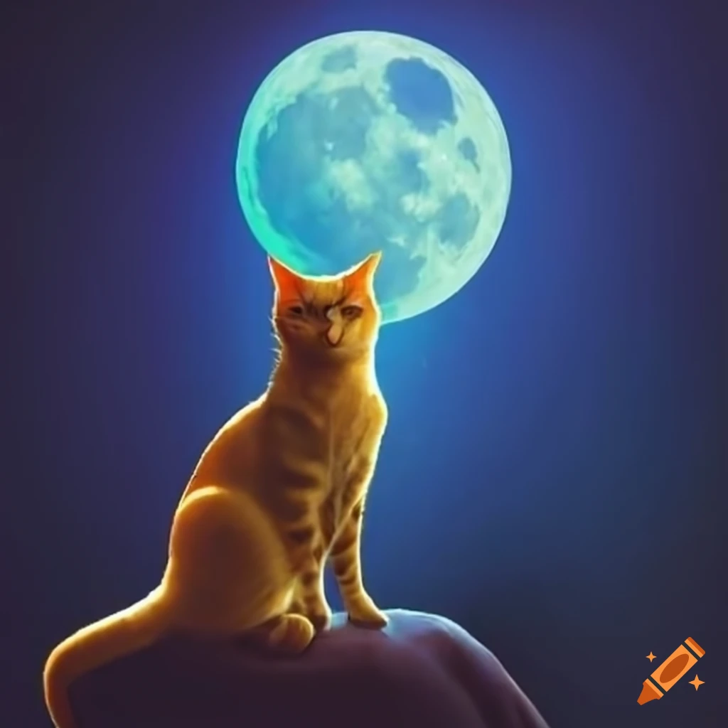 A cat on the moon