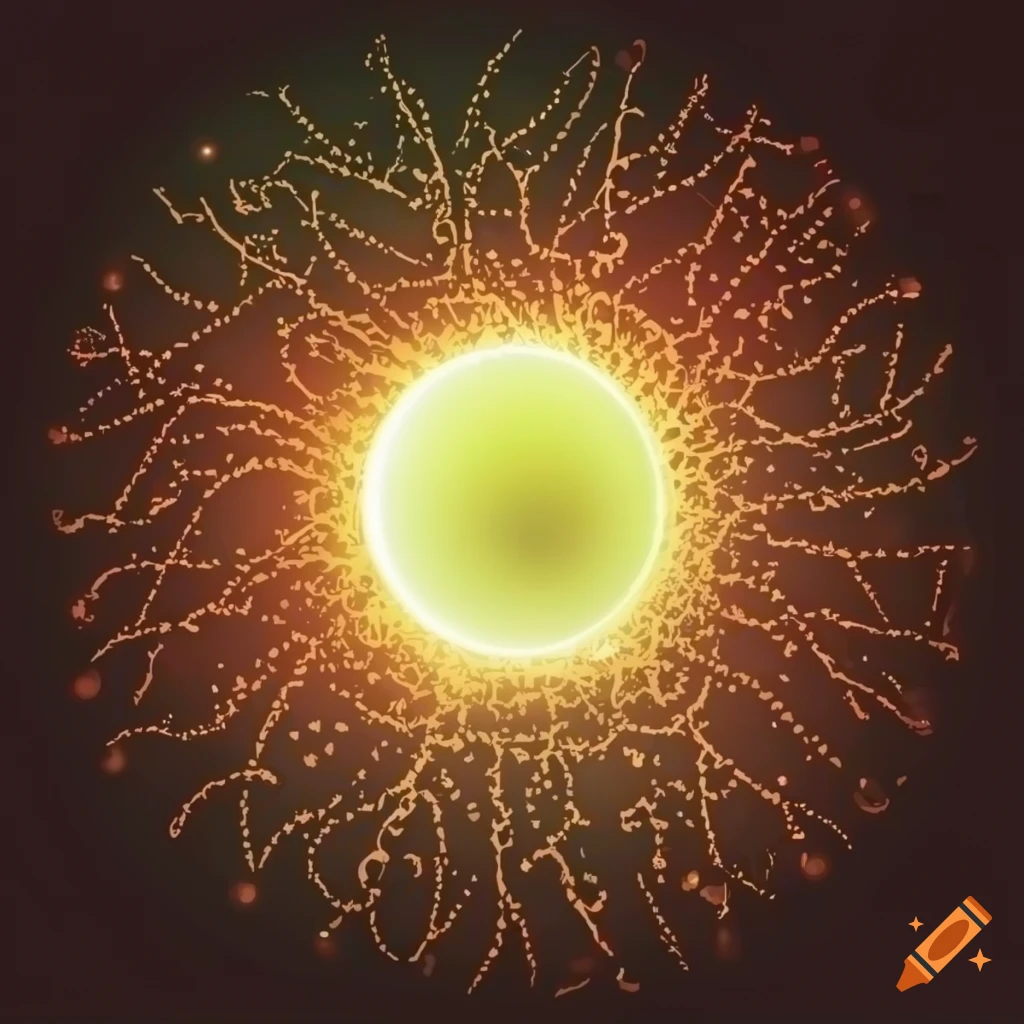 Vector art of a glowing ball of light with tendrils coming off of it on ...