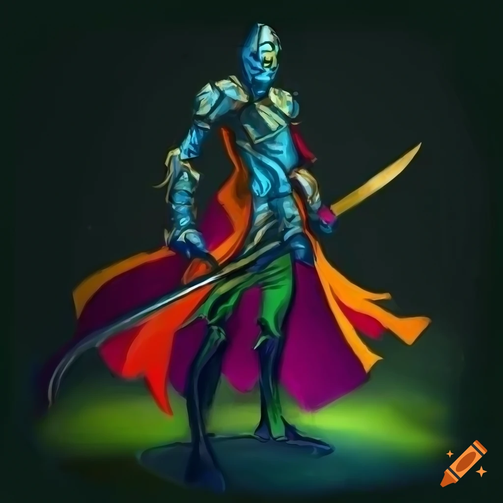 A shadow swordman, draw in 32x32px without background on Craiyon