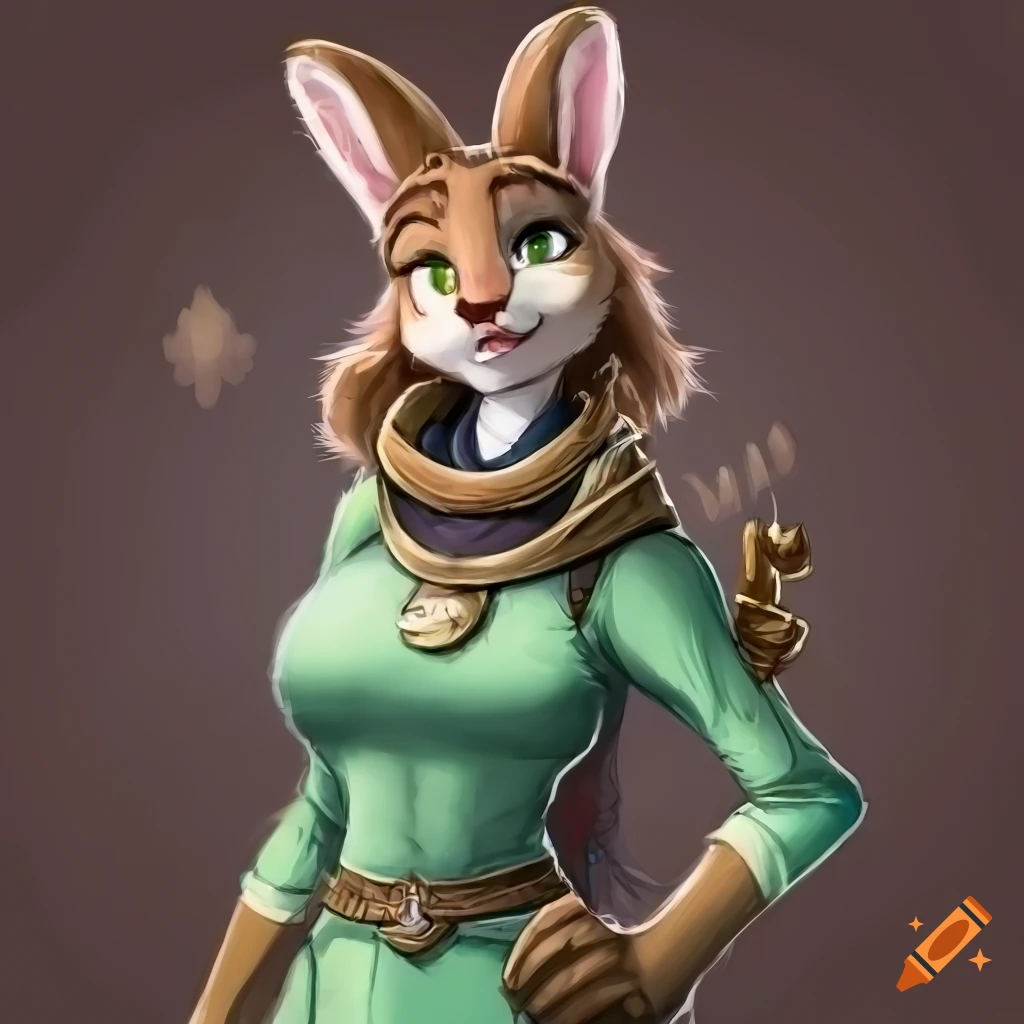 Rabbit, lapine, lagomorph, bunny, long ears, female, anthropomorphic ...