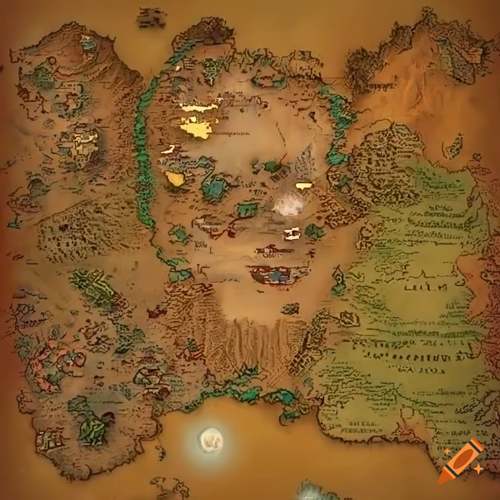 A map of a fantasy realm with fictional lands, based on 1400's Iberia ...