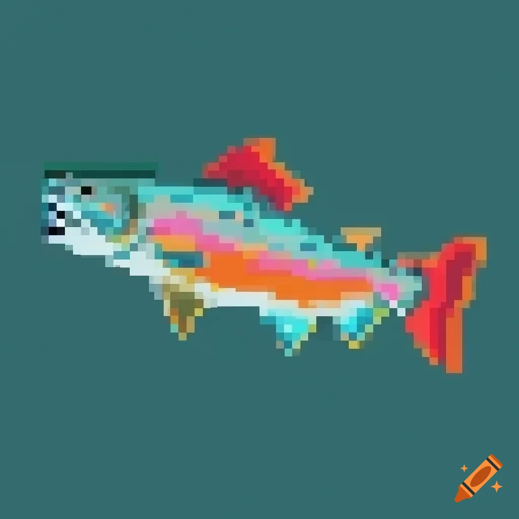 Atlantic salmon pixel art