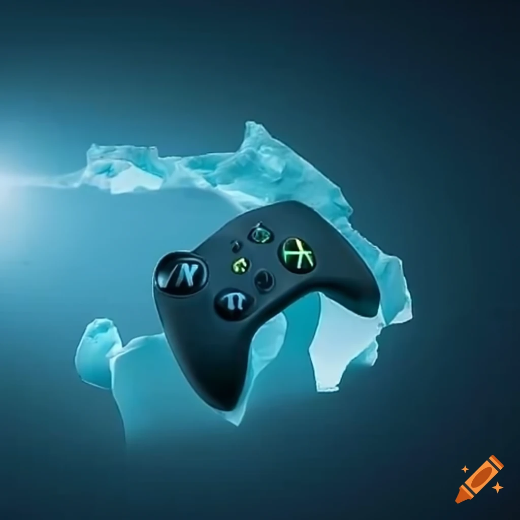 Atlantic ocean iceberg in a shape of a xbox controller