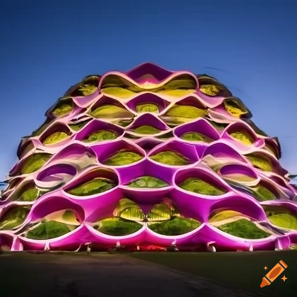 A flower shaped big building that looks like a flower from outside on ...