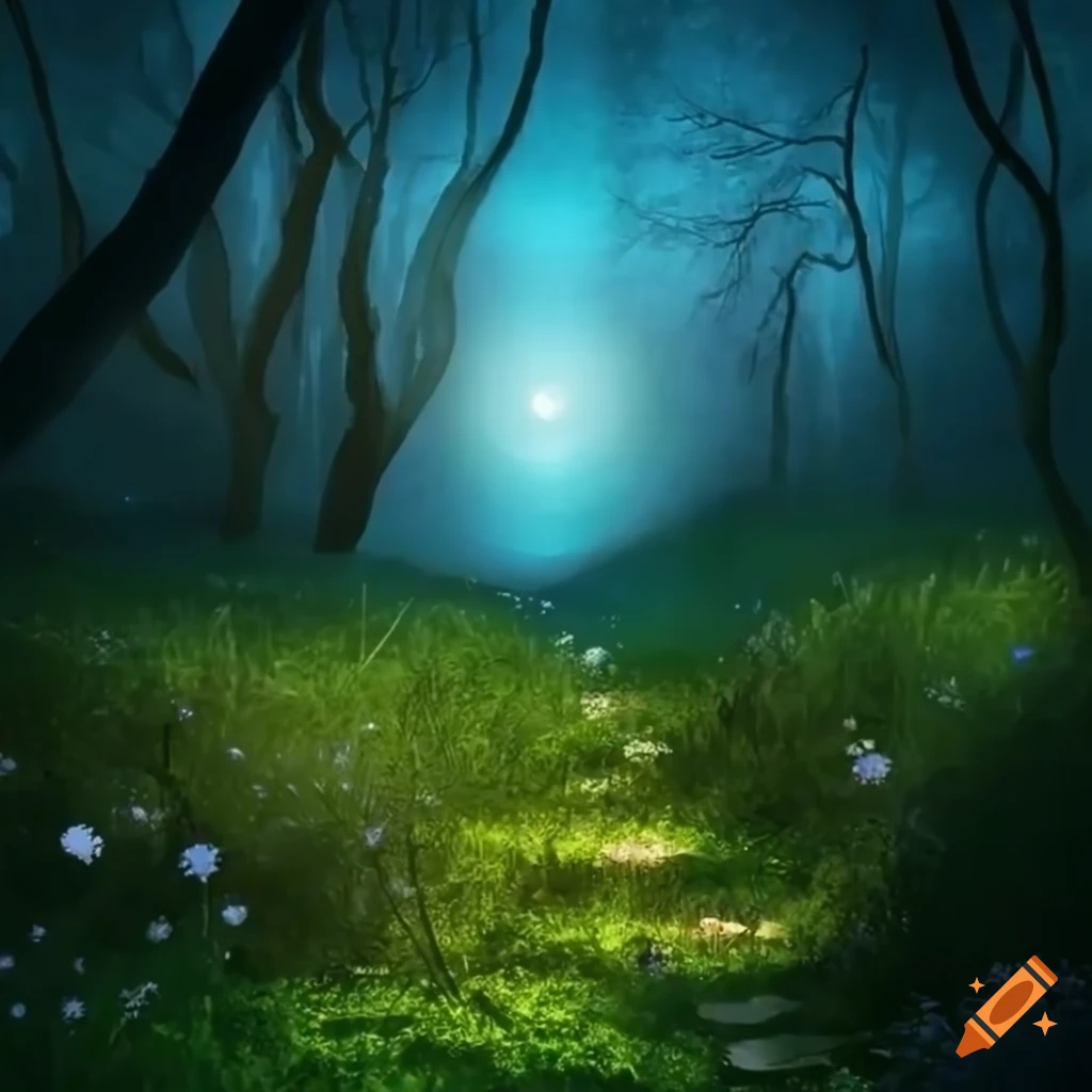 Moonlit Night Forest