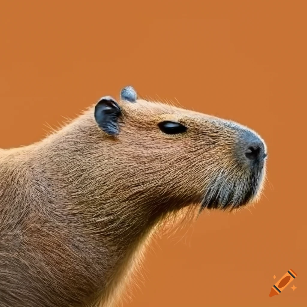 Capybara with a plain colour background