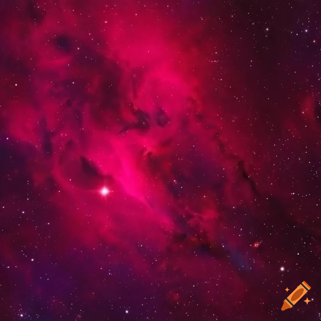 Purplish crimson nebula sky