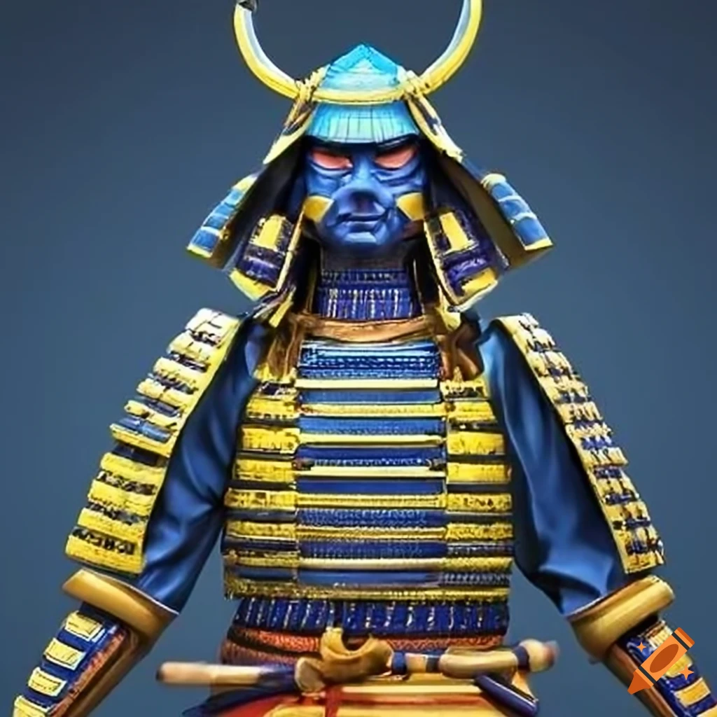Blue and yellow samurai