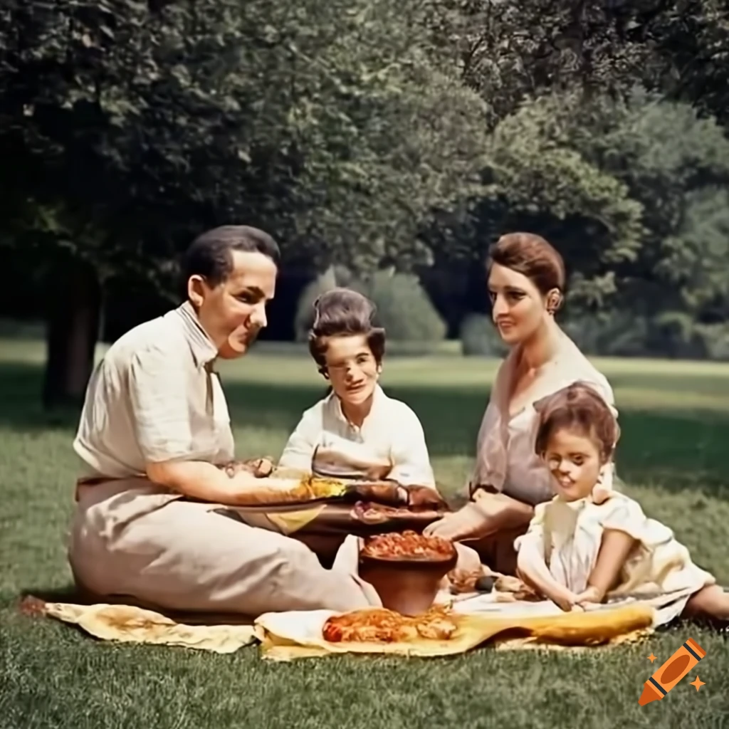 1950s italian extended family having a picnic on Craiyon