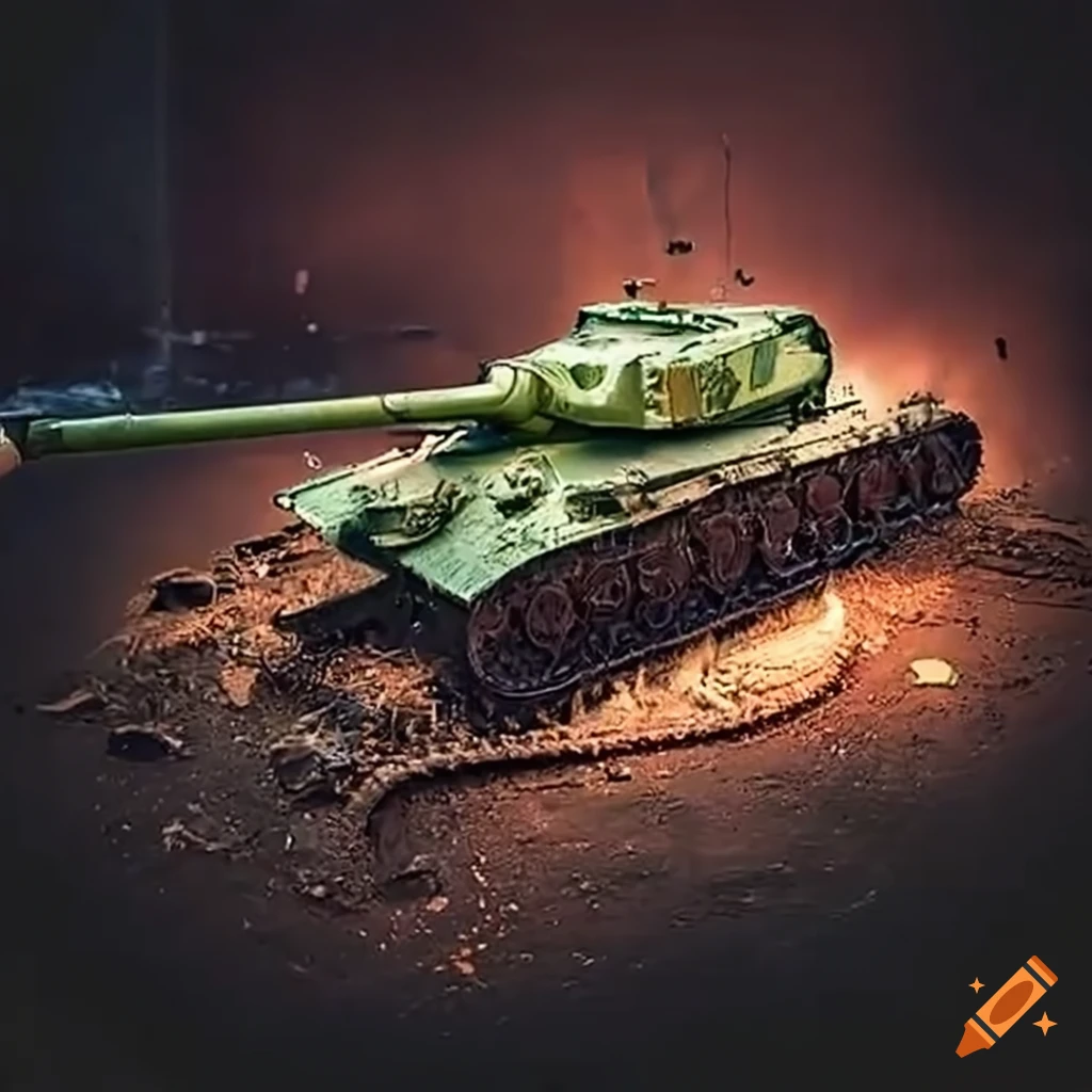 Russian tank broken down on Craiyon