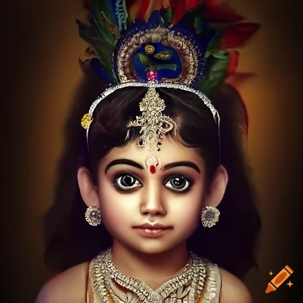 Perfectly-centered portrait of a little krishna model, highly detailed ...