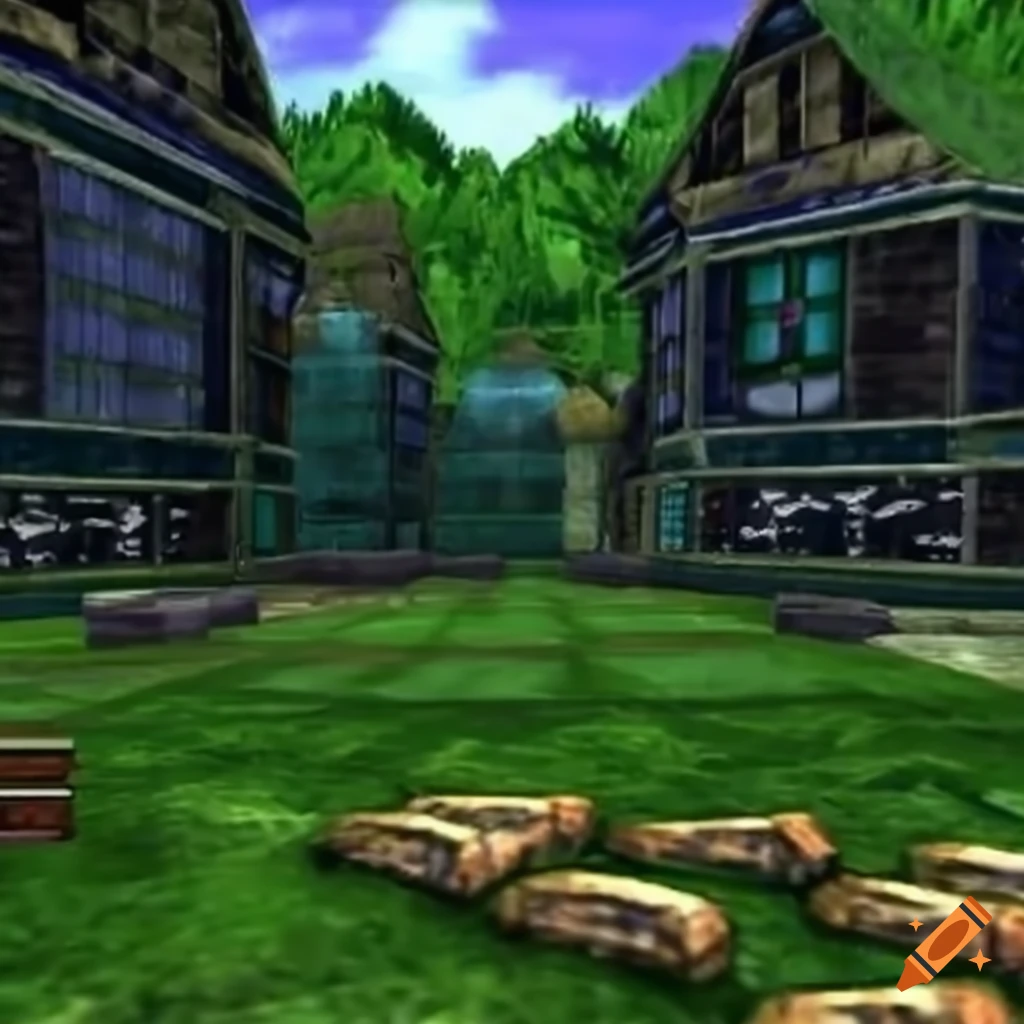 Ps1 video game scenery on Craiyon