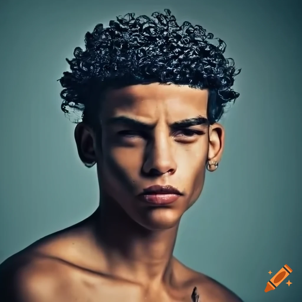 A young cuban man with stylish hair and an eyebrow slit on Craiyon