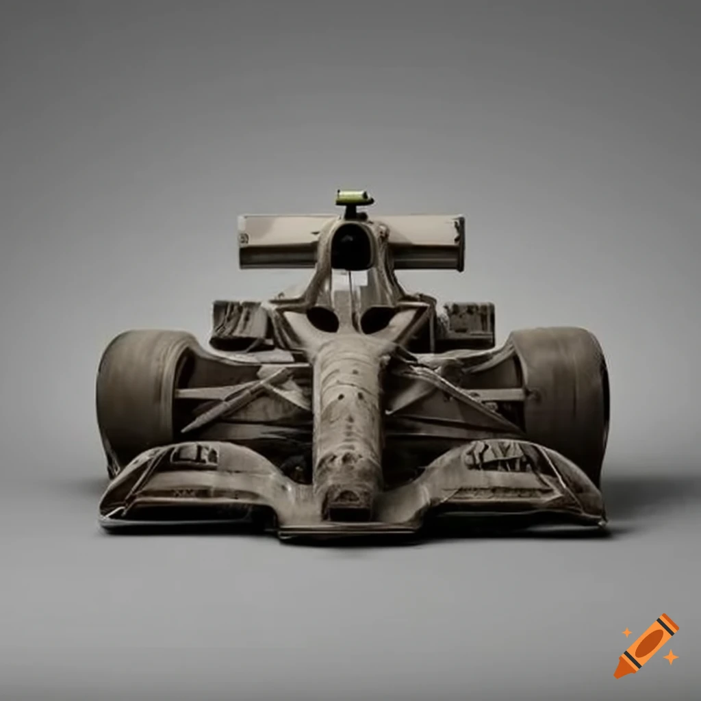 F1 racing car made out of concrete on Craiyon