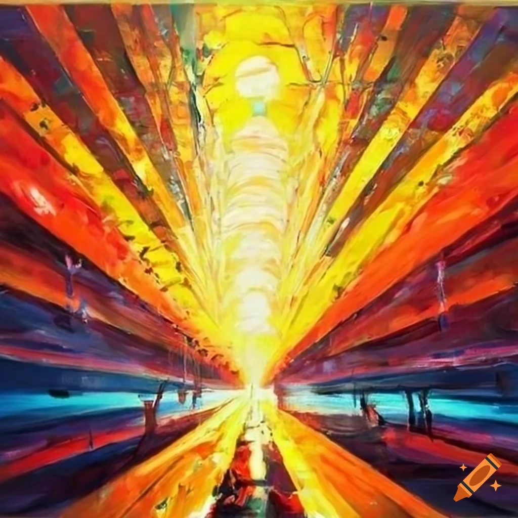 Futurist painting sun beams on Craiyon