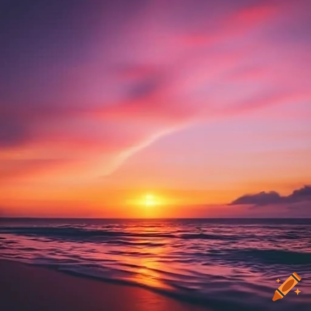 Magical sunset beach