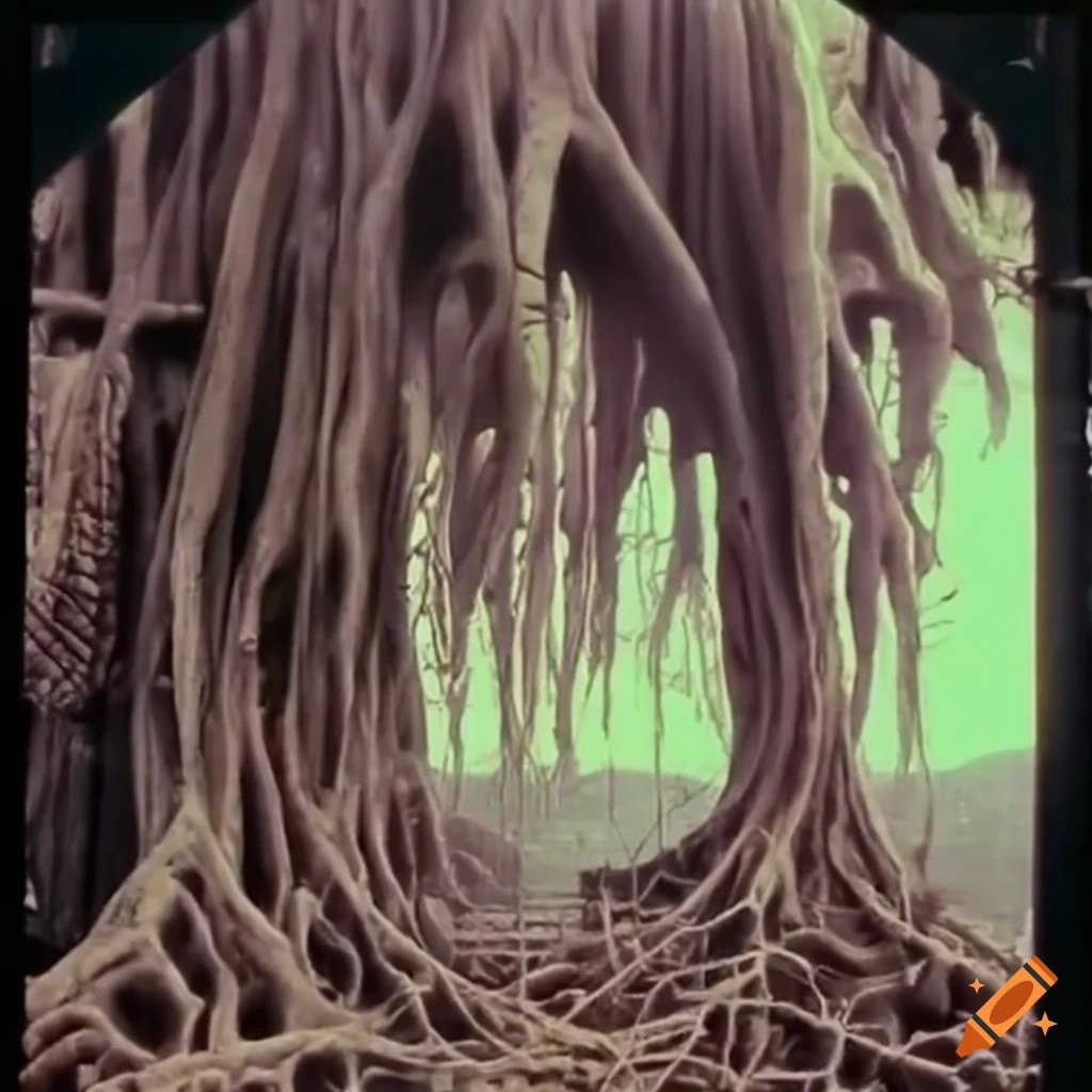 Vhs screengrab from 1989 dark fantasy movie. gigantic roots fantasy ...