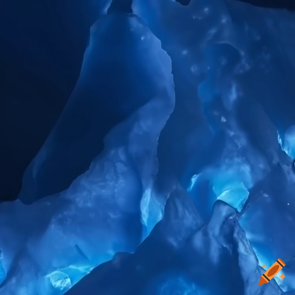 Texture of glowing blue glacier ice on Craiyon