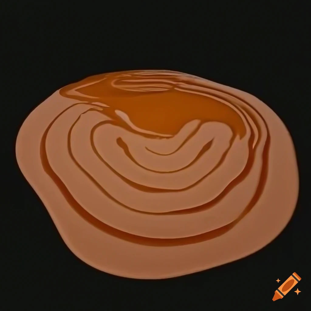 Drop fell into a puddle of caramel and created waves, 3D model, high ...