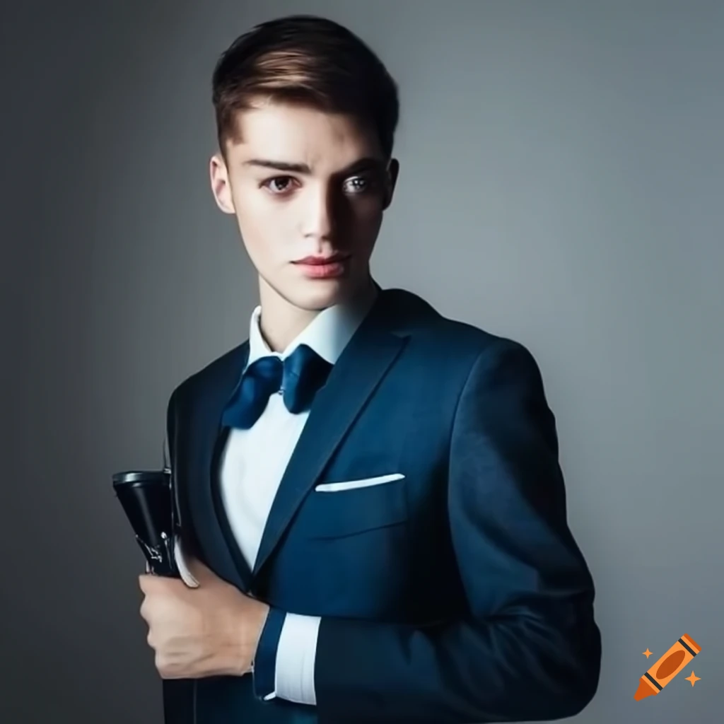 Good looking young man in business suit on Craiyon