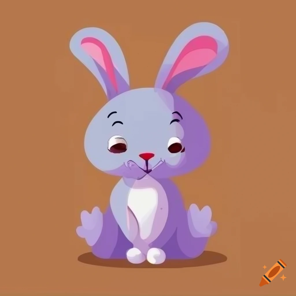 Simple vector illustration of a sitting bunny on Craiyon