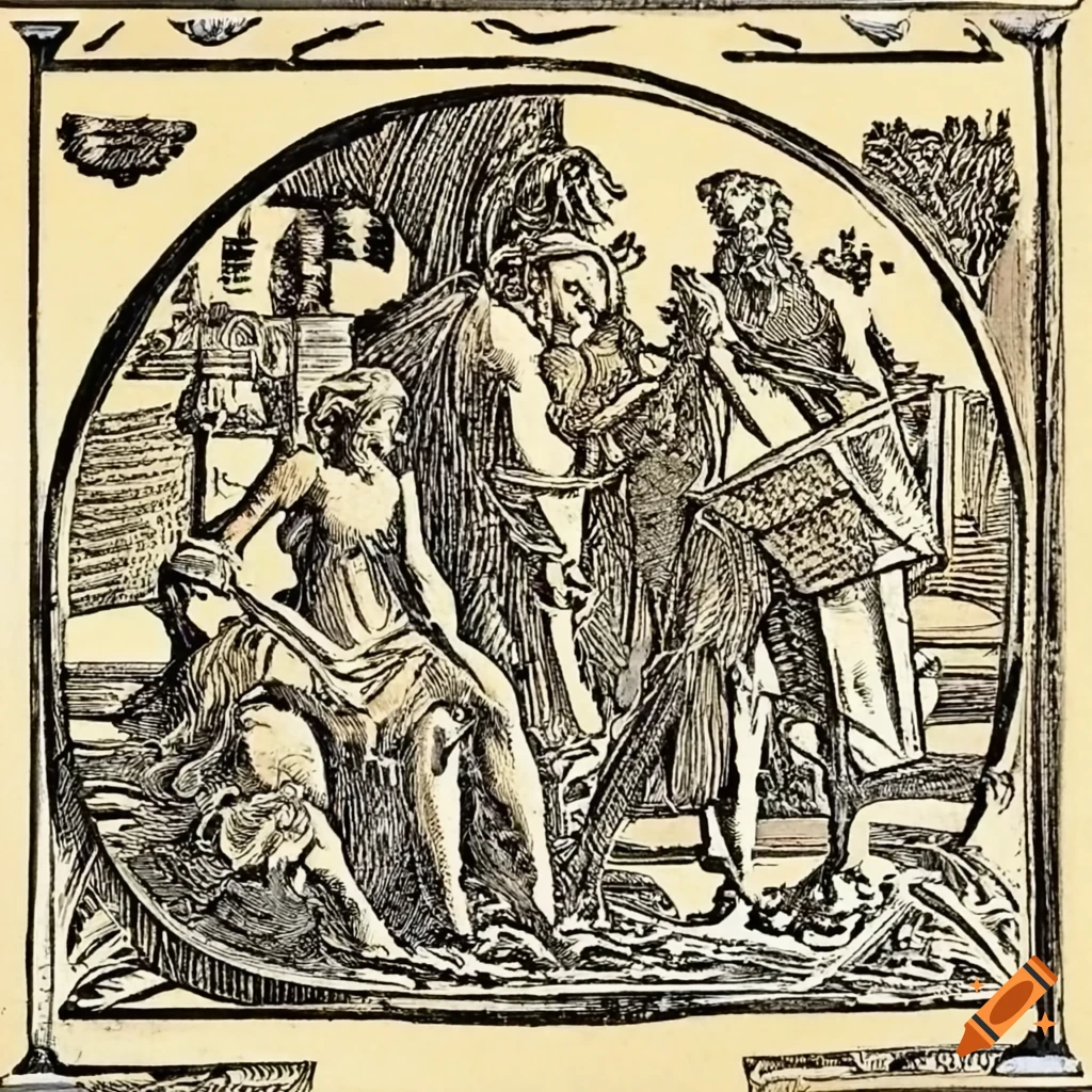 A renaissance woodcut on Craiyon