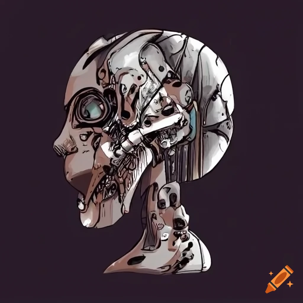 Damaged comical robot