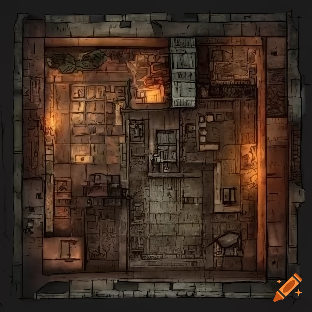 Create a top-down battle mat map of arkham. the map should provide an ...