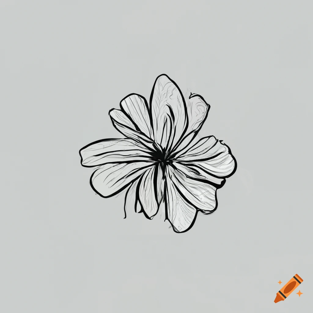 Hand drawn creative tear design with a flower indside it, simple ...