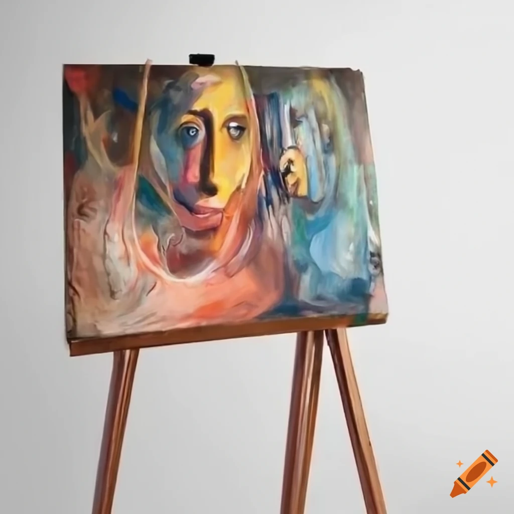 Art painting on a stand