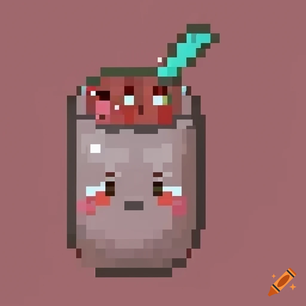 Pixel nft cute ketchup with eyes