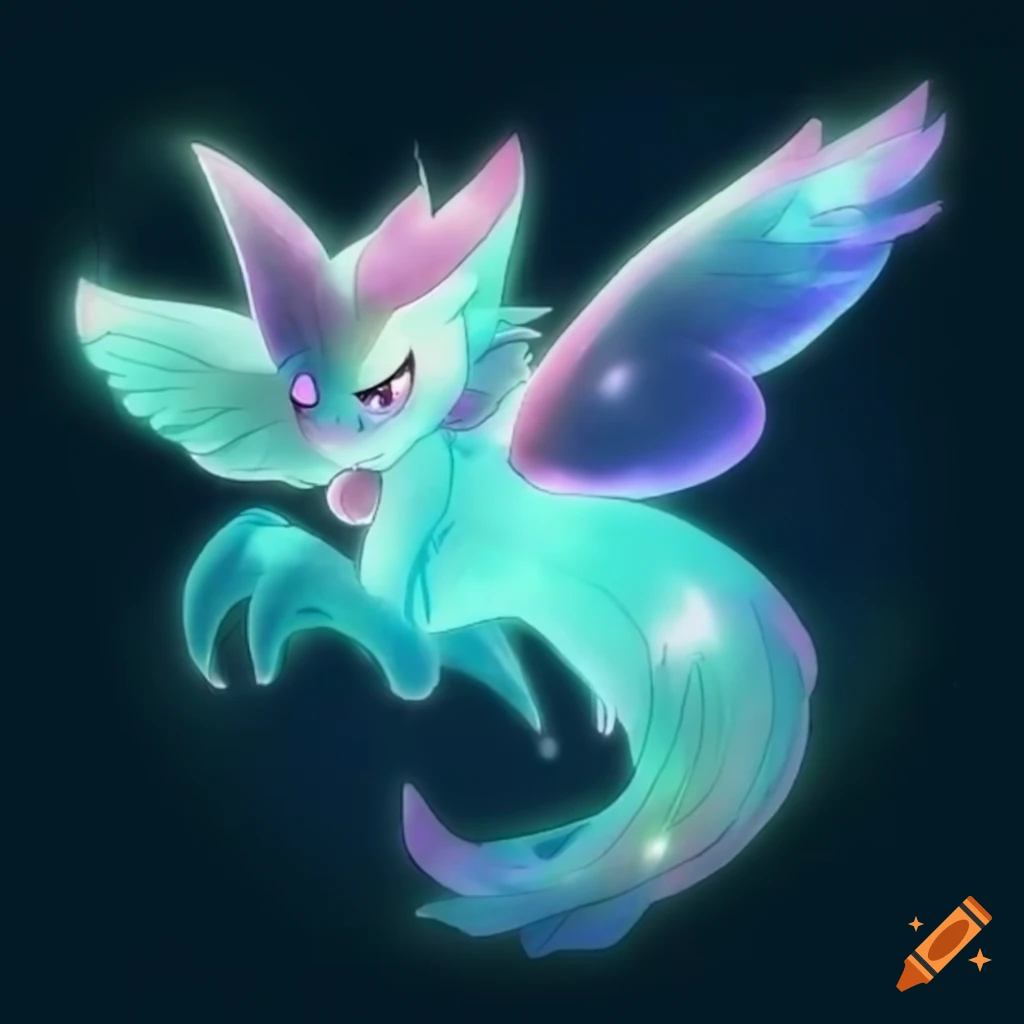 Sylphire: A Fairy/Flying-type Pokémon resembling a graceful, ethereal ...