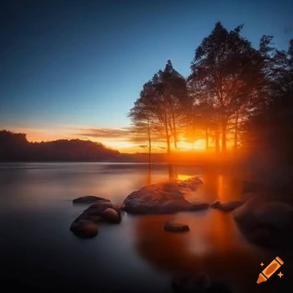 A calming sunset with an elegant tone on Craiyon