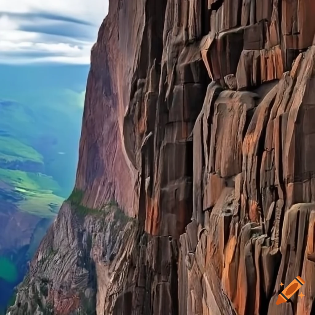 Huge mountain ledge, extreme detail, beautiful, high quality
