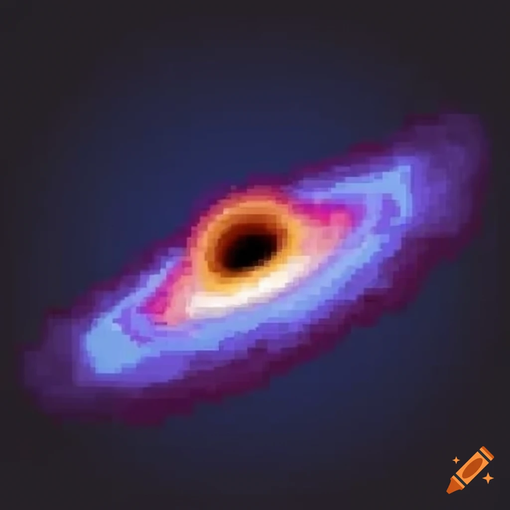 Pixel art of a black hole on Craiyon