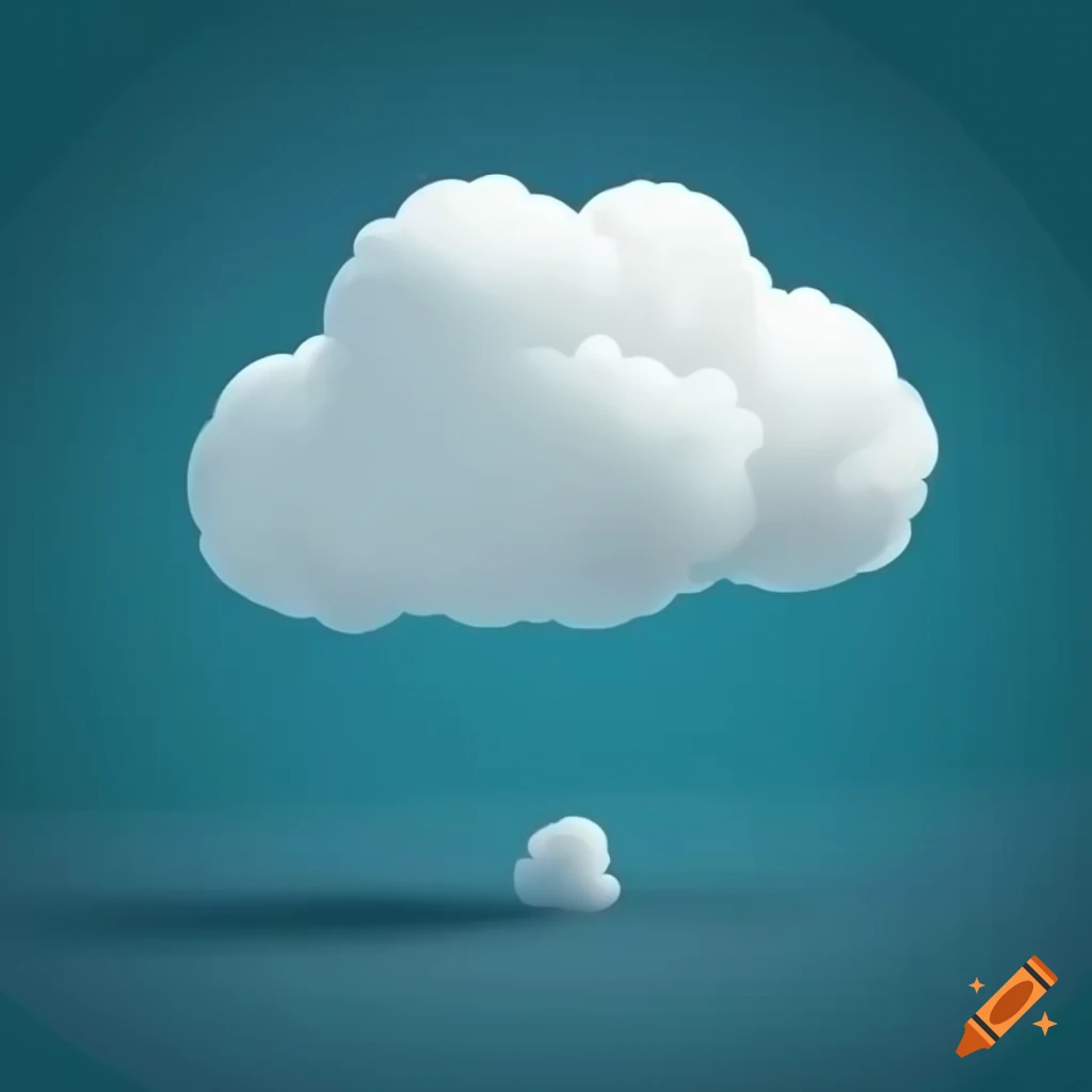 A big cloud with round outlines with a cartoon rendering