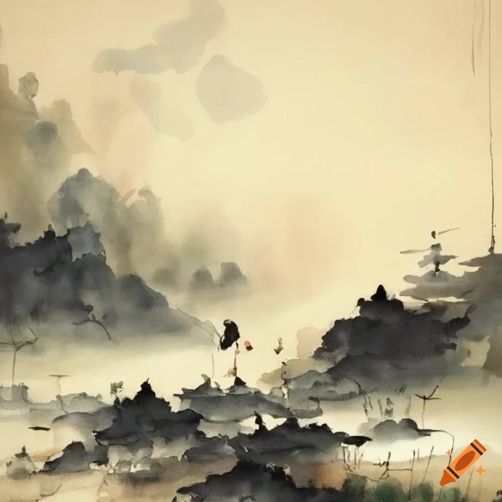 Chinese ink painting ink-and-wash painting ancient times military ...
