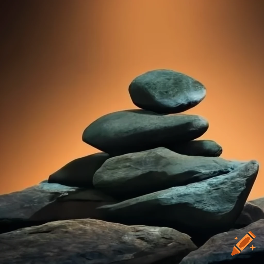 A rock beside a pile of rocks